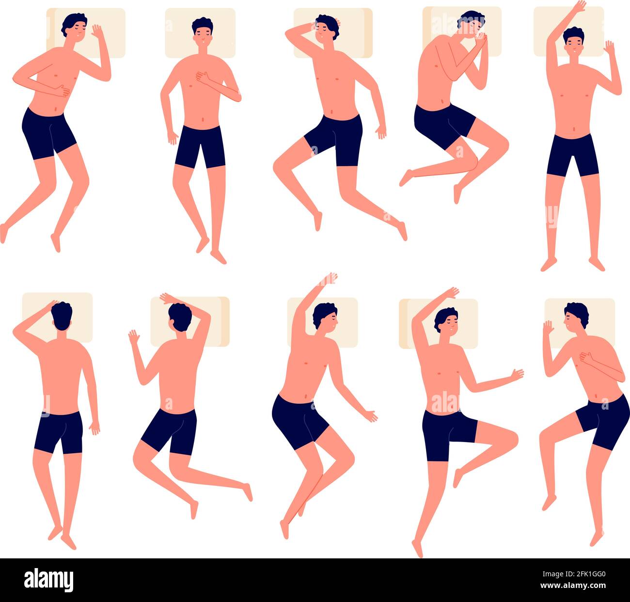 Cartoon man lying on bed hi-res stock photography and images - Alamy