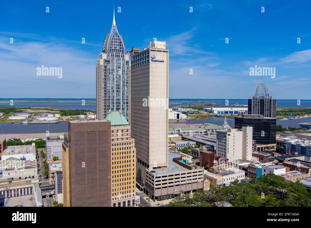 Downtown Mobile, Alabama waterfront skyline Stock Photo - Alamy