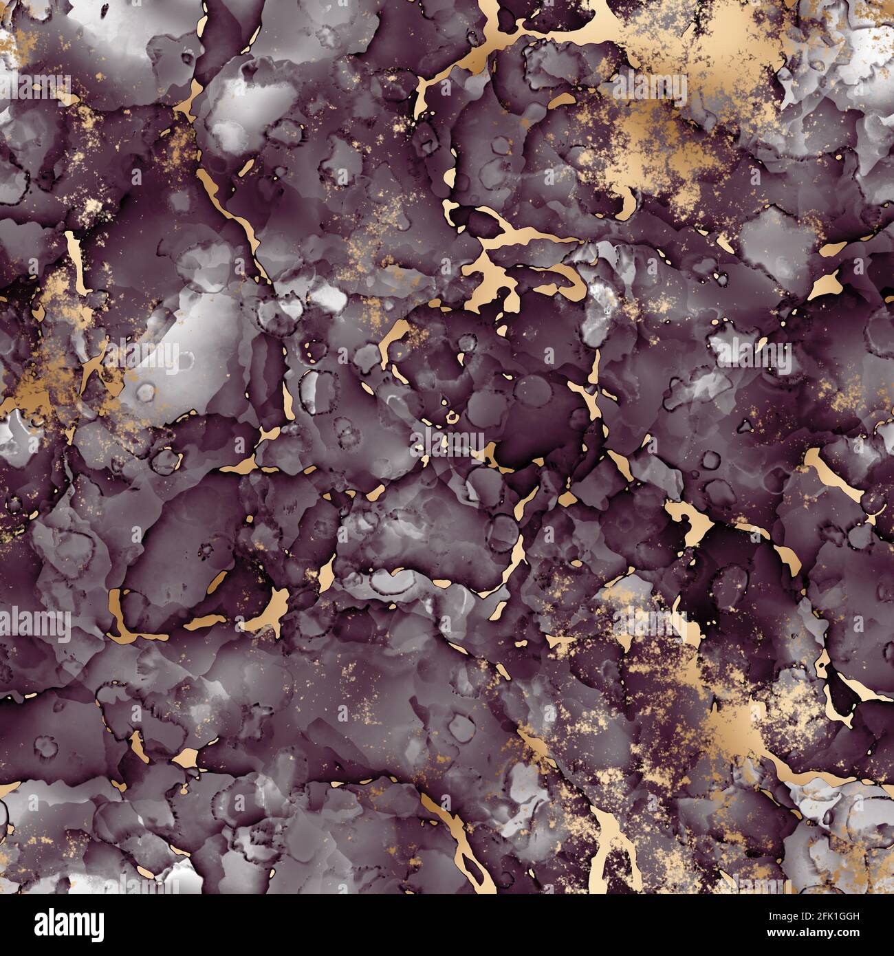 Seamless abstract alcohol ink art with gold leaf overlay Stock Photo ...