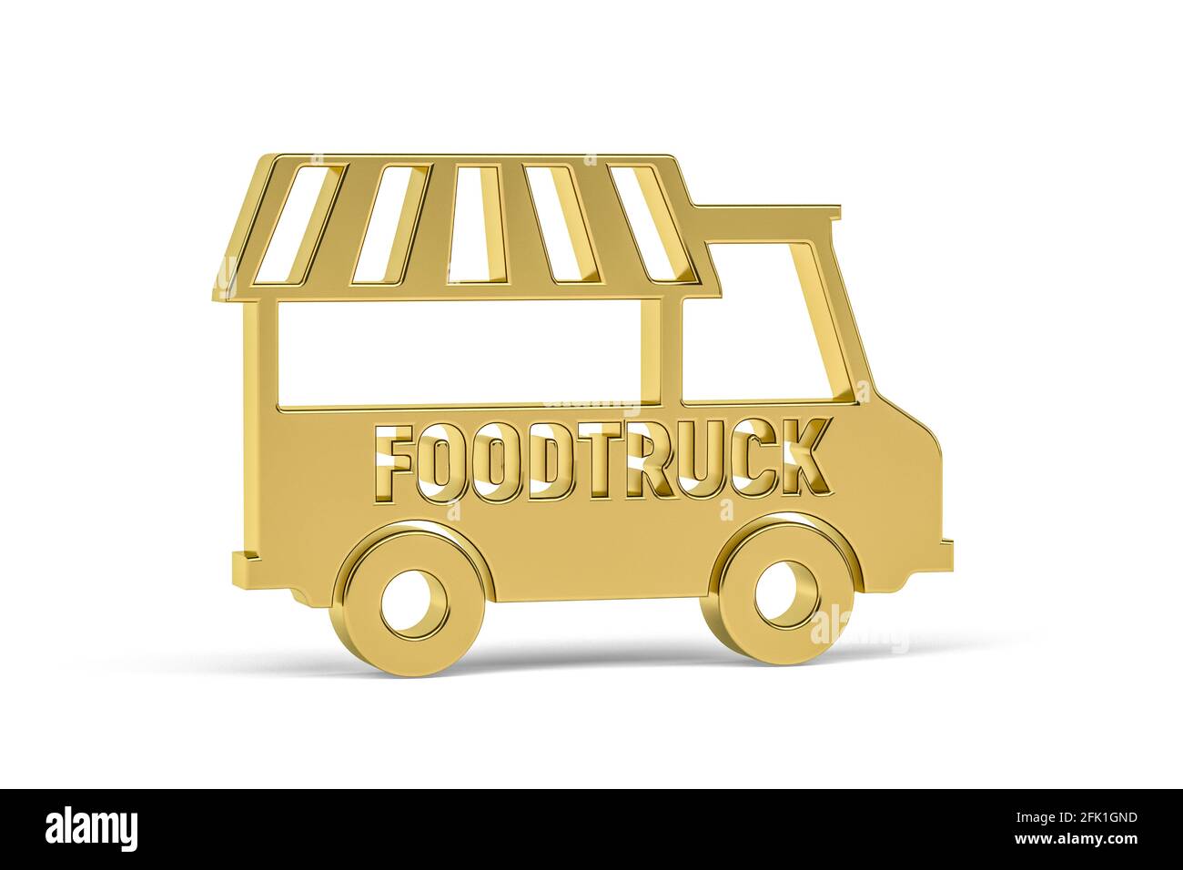 Golden 3d food track icon isolated on white background - 3d render ...