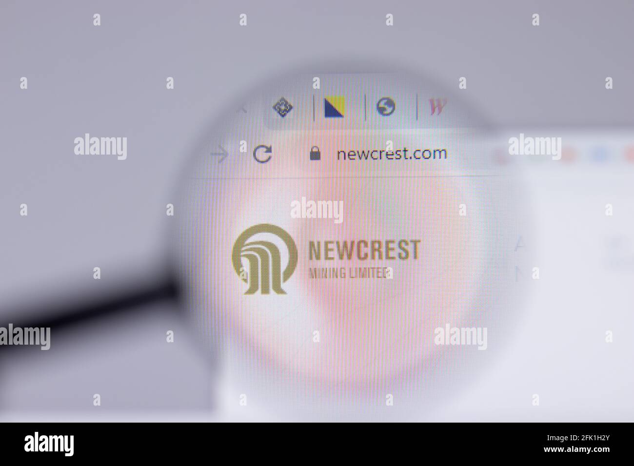 New York, USA - 26 April 2021: Newcrest Mining logo close-up on website ...