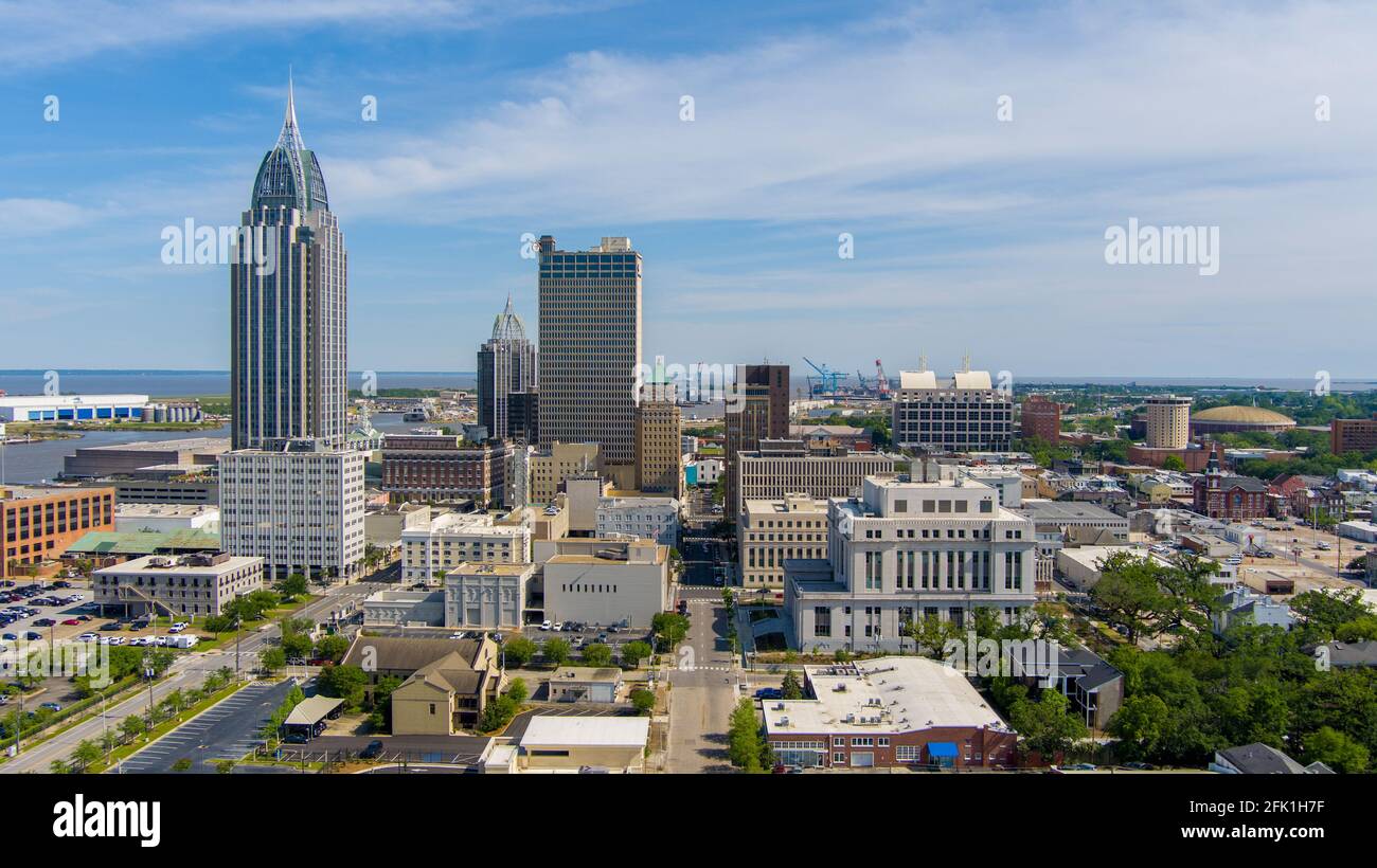 Downtown Mobile, Alabama waterfront skyline Stock Photo - Alamy