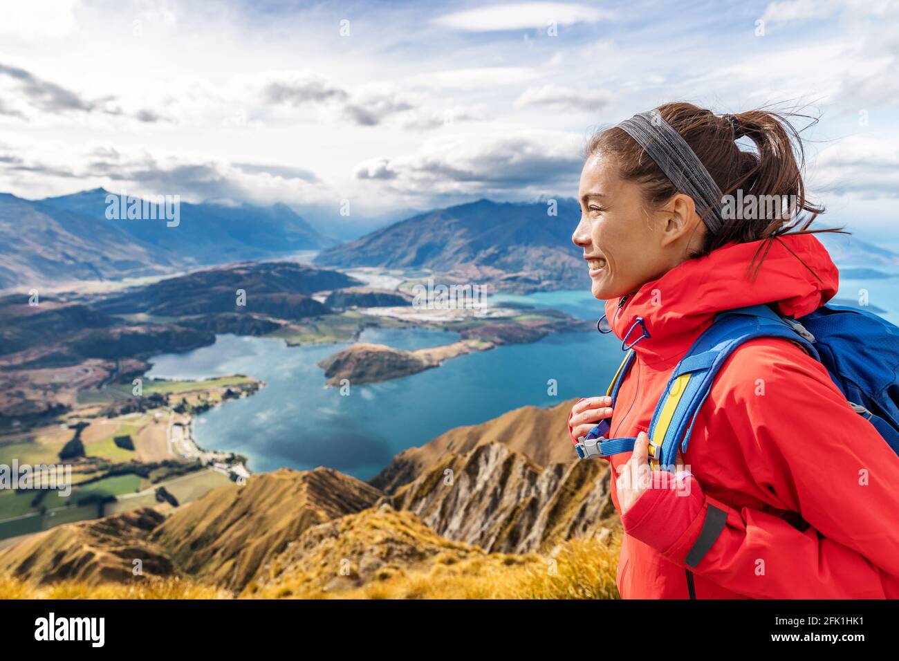 Lifestyle Travel Hiking concept with woman hiker living active ...