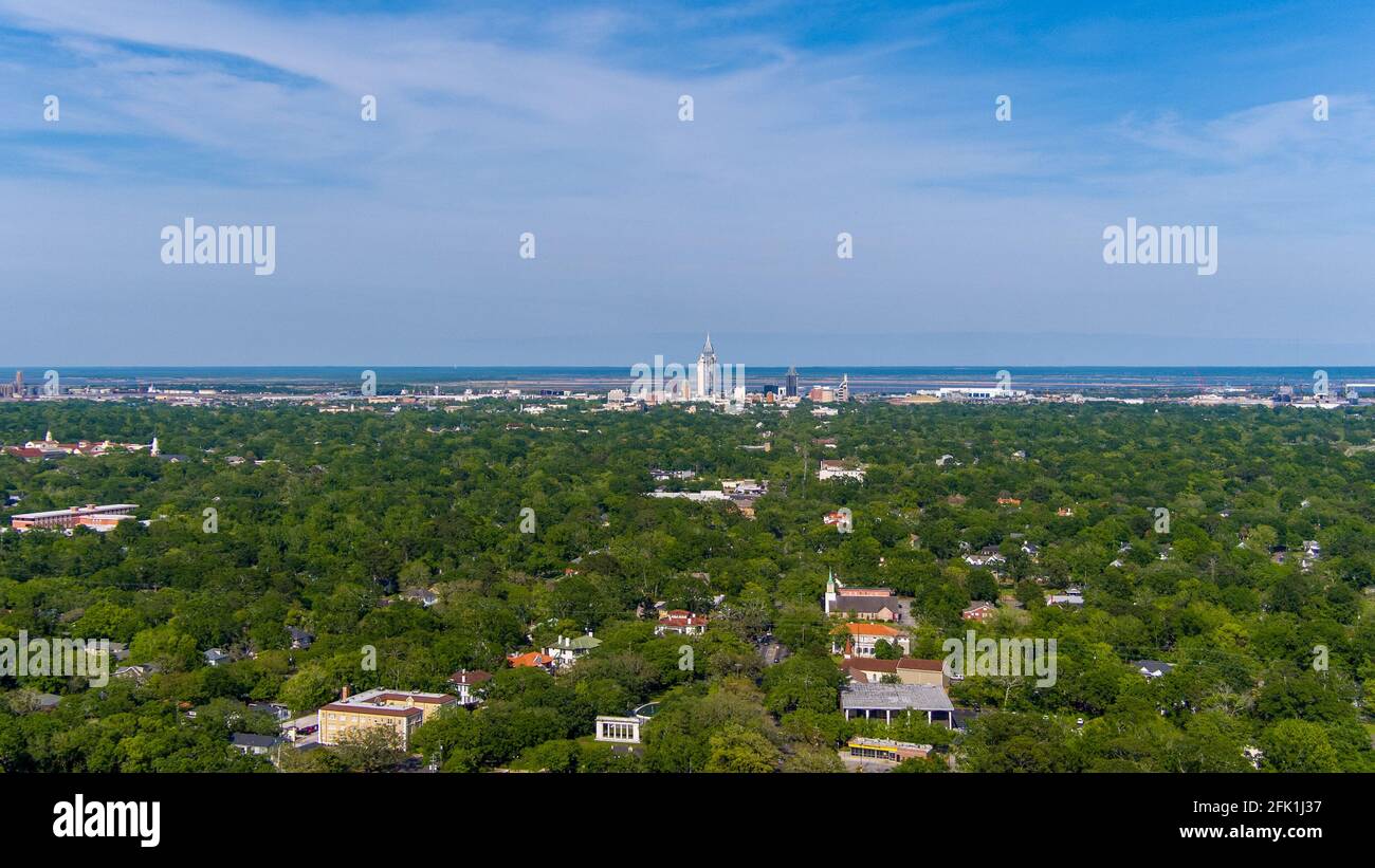 Aerial view of midtown Mobile, Alabama Stock Photo - Alamy