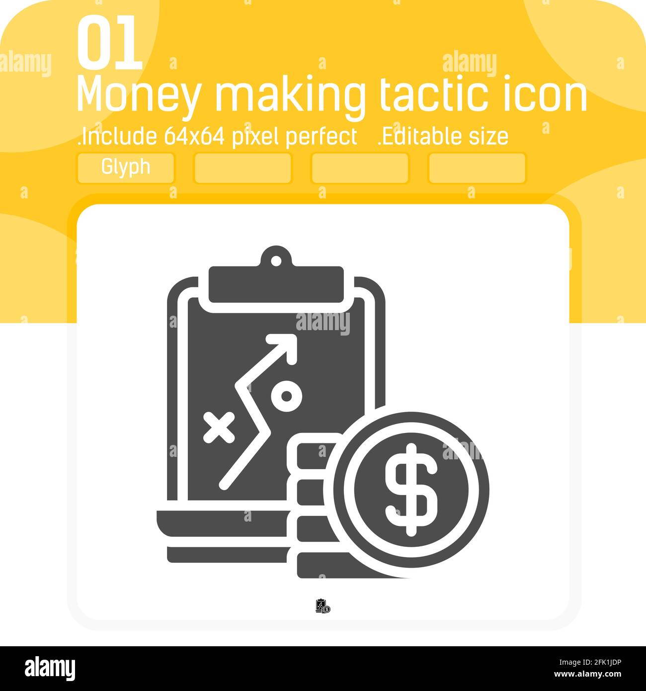 Money making tactic icon with glyph style isolated on white background ...
