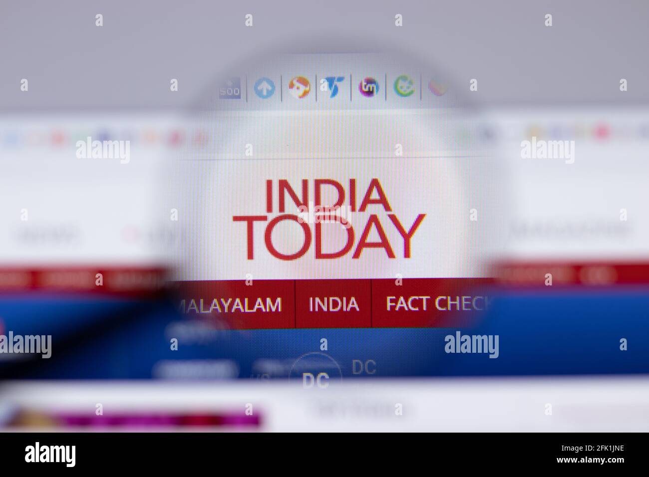 New York, USA - 26 April 2021: india today logo close-up on website ...