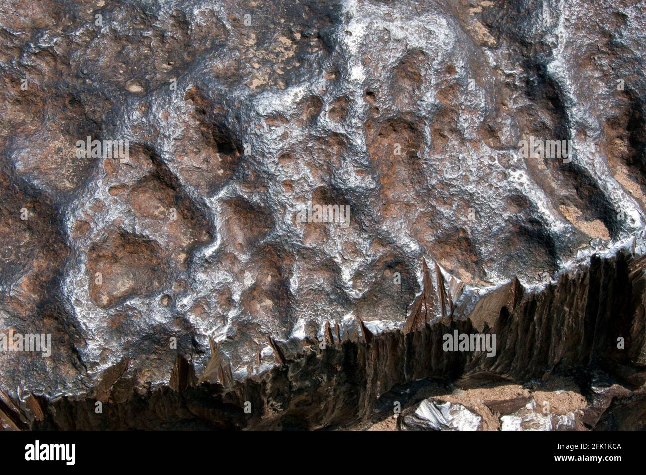 Souvenir hunters cut pieces of iron off the Hoba meteorite, the largest ...