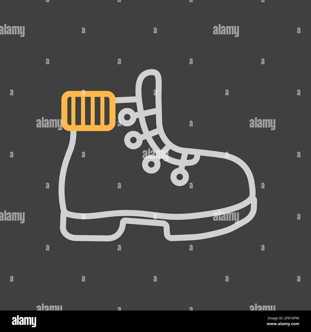 Hiking boot vector icon on dark background. Camping sign. Graph symbol ...
