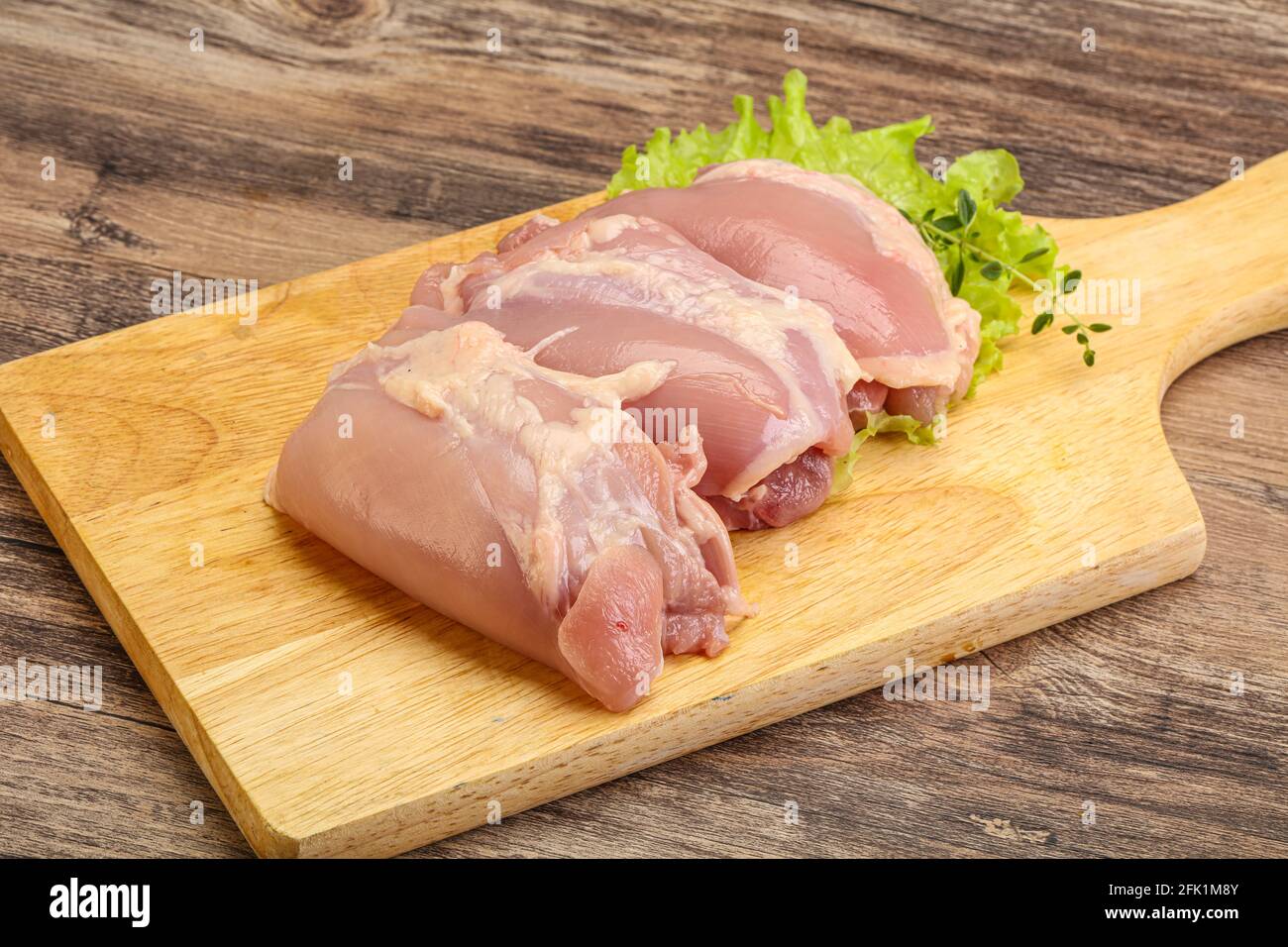 Raw chicken boneless and skinless leg for cooking Stock Photo - Alamy