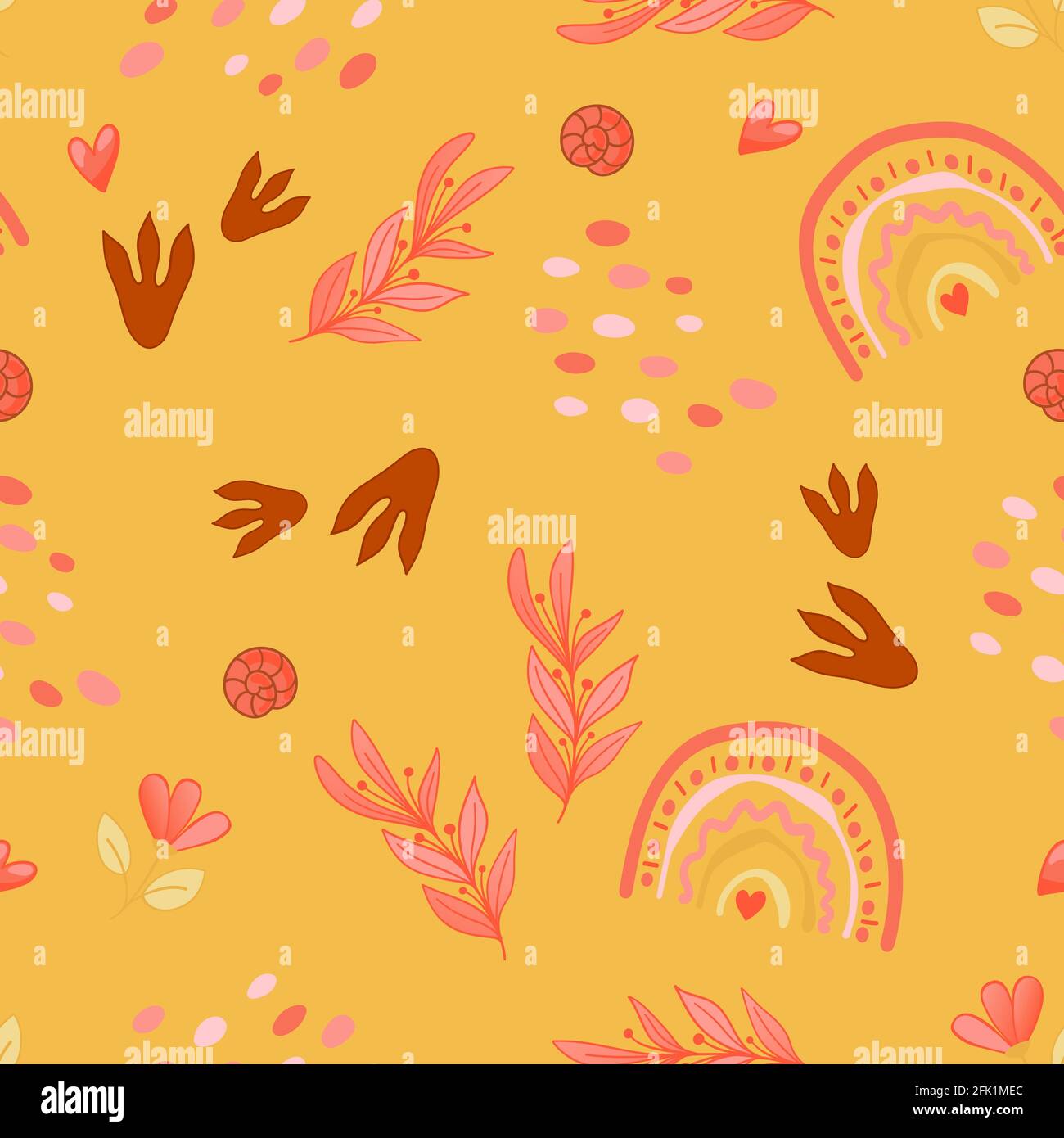Seamless cute dinosaur pattern. Colorful dino background for kids ...