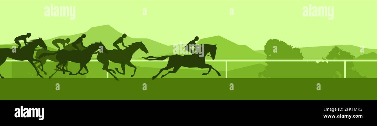 Horse racing silhouettes Stock Vector Image & Art - Alamy