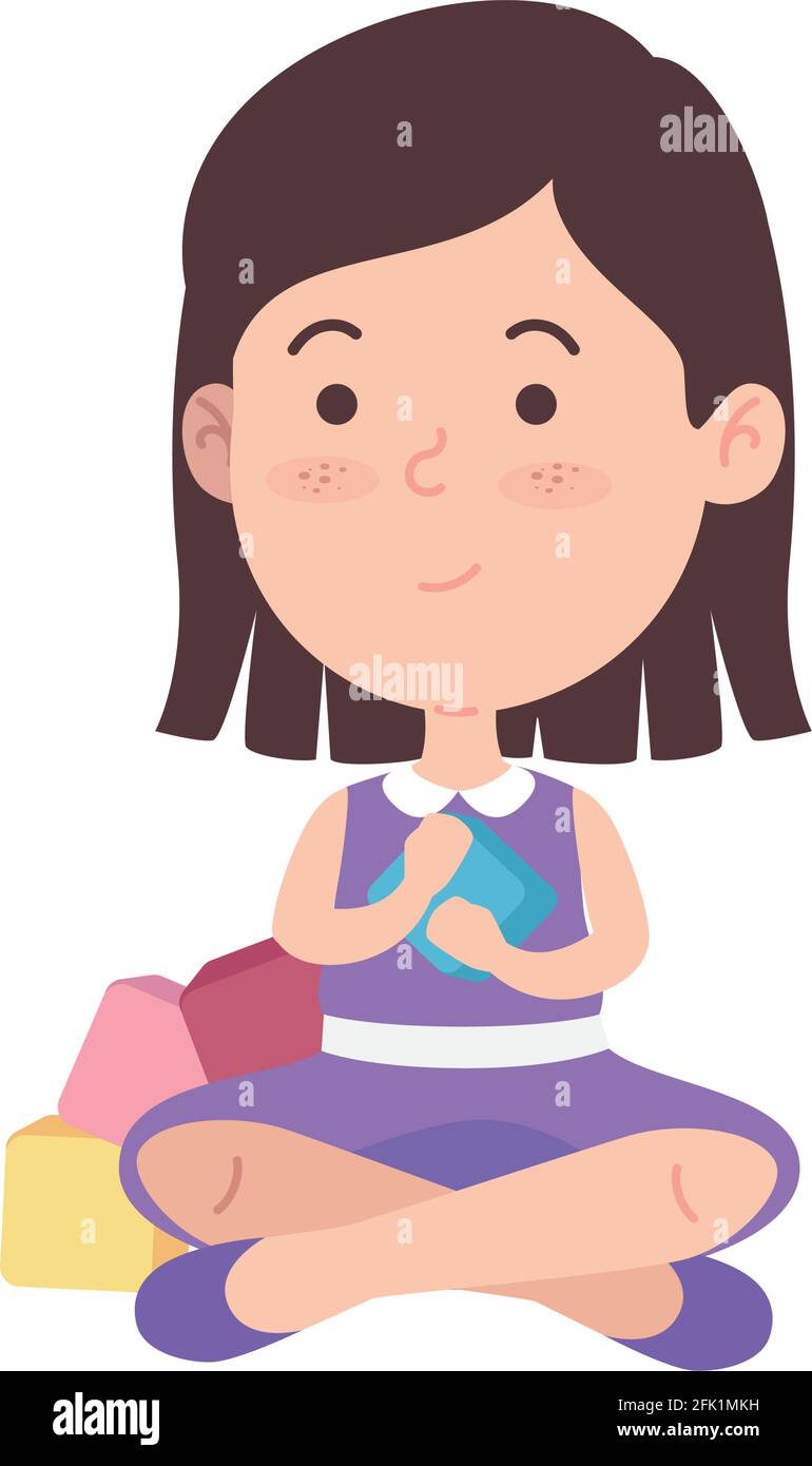 autistic girl play alone Stock Vector Image & Art - Alamy