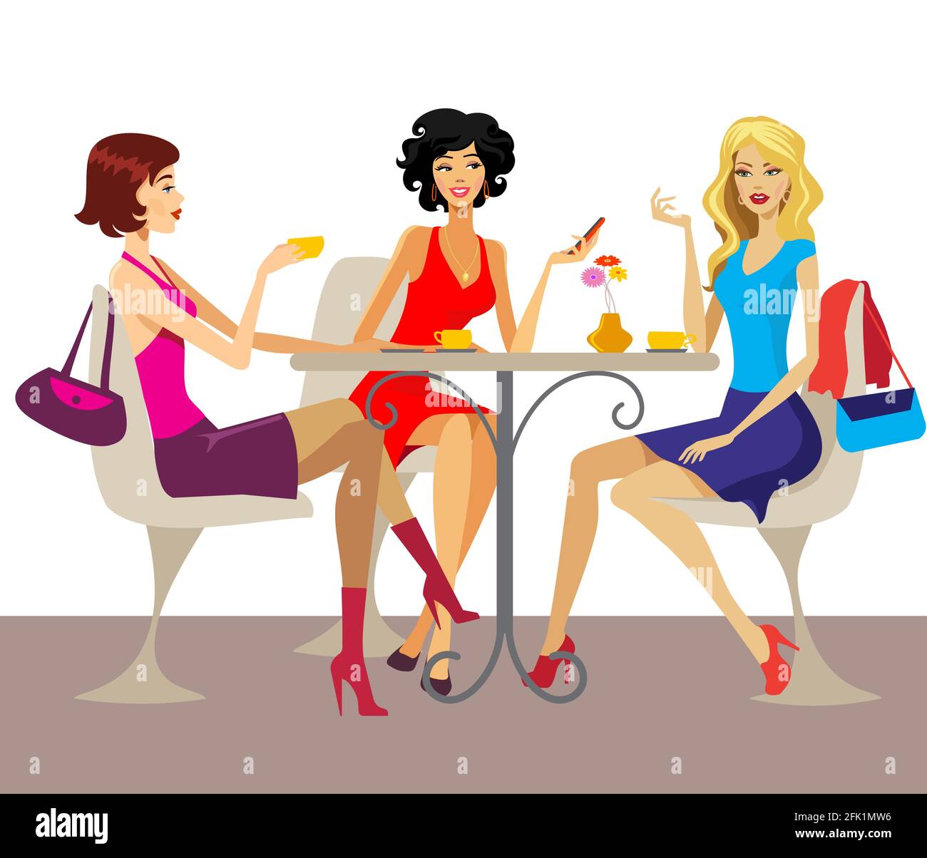 Charming girls Stock Vector Images - Alamy