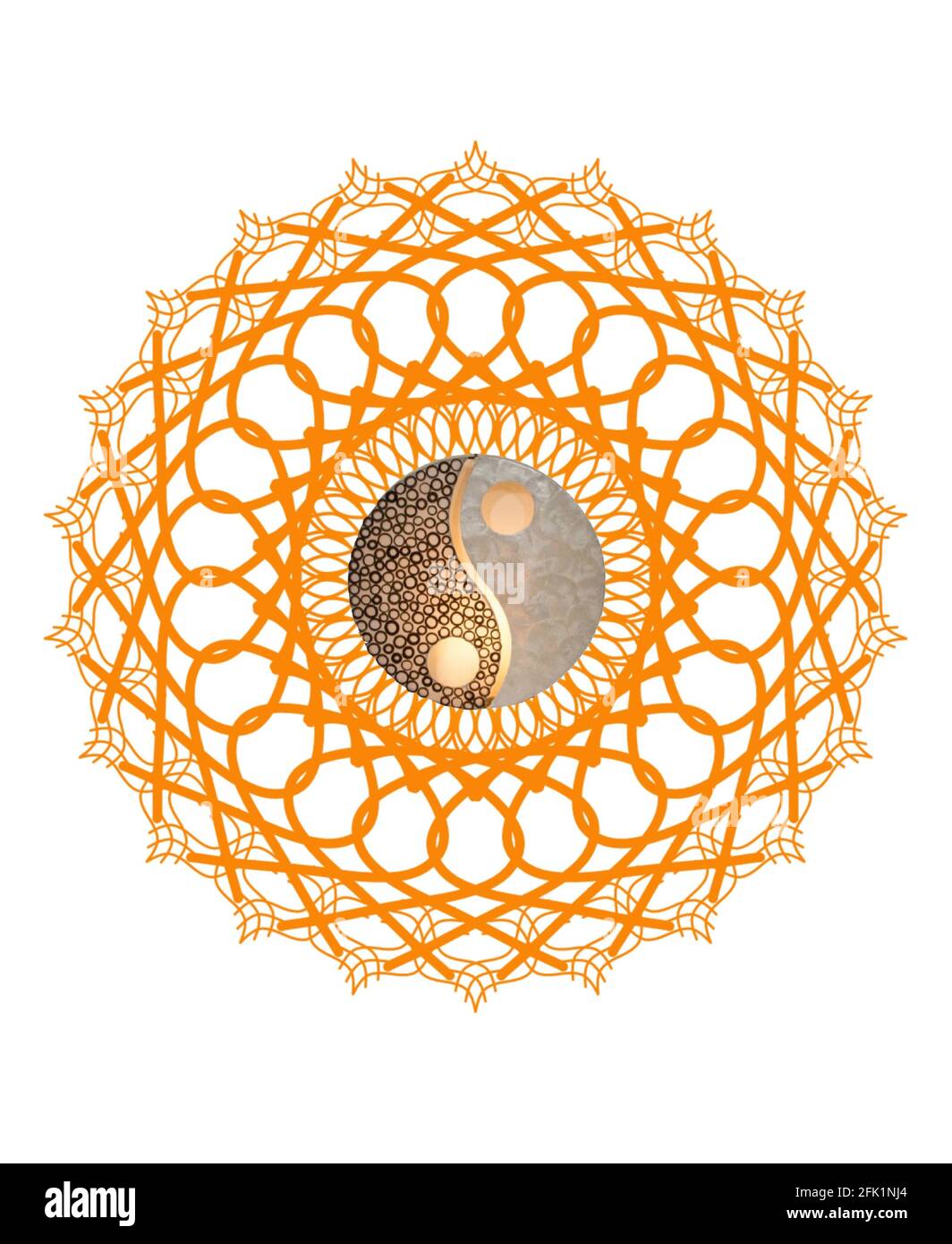 Spiritual background for meditation with yin yang symbol and mandala ...