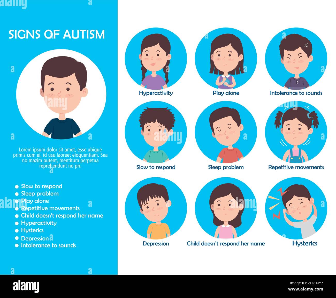 ten autistic kids Stock Vector Image & Art - Alamy
