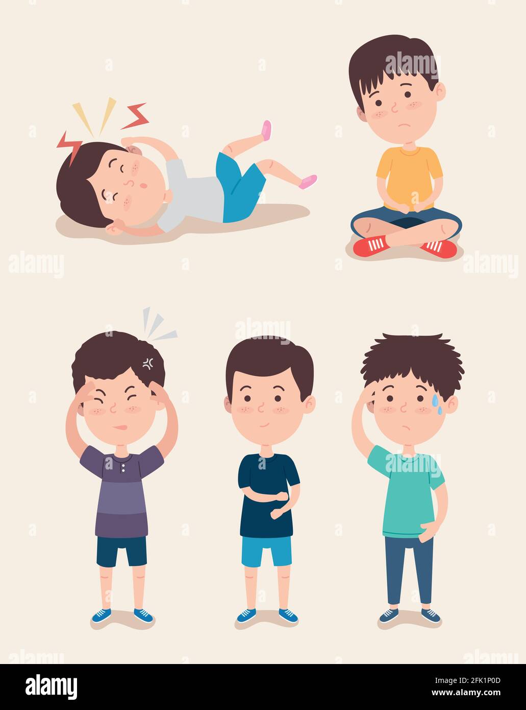 five kids with autism Stock Vector Image & Art - Alamy