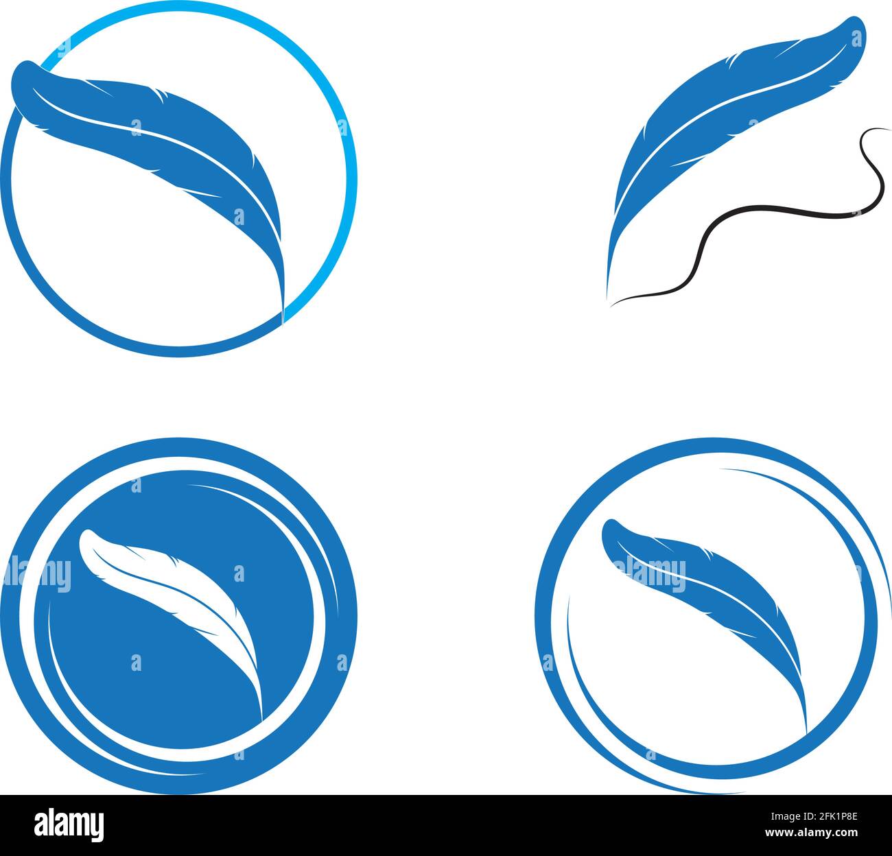 Feather pen write sign logo template app icons Stock Vector Image & Art ...
