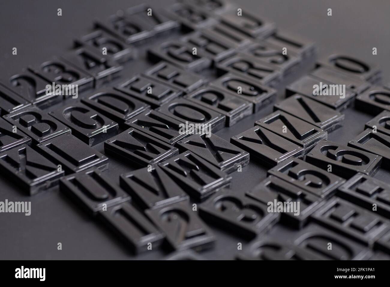 letterpress alphabet and numbers background Stock Photo - Alamy