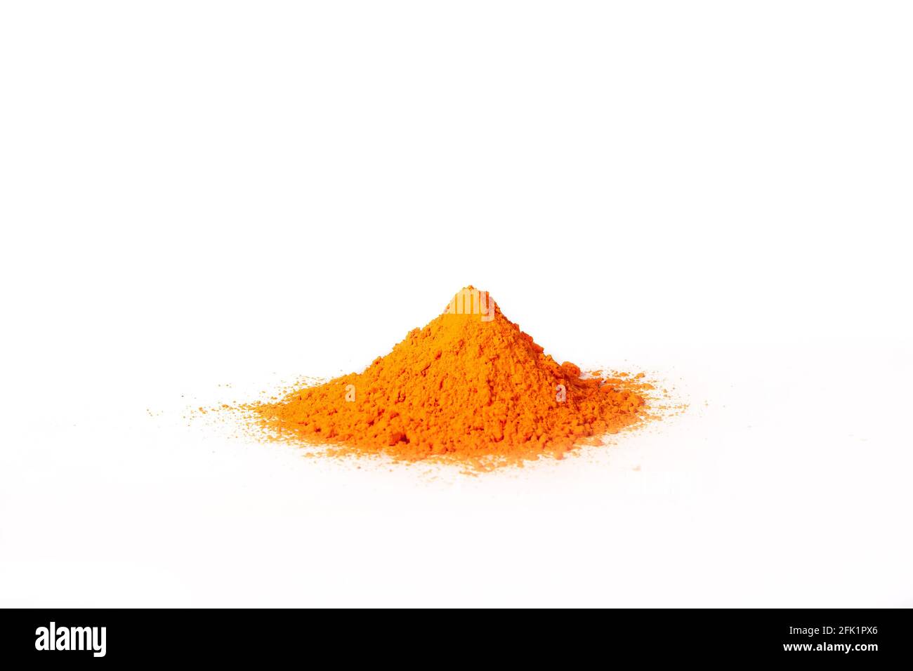 Closeup shot of an orange powder isolated on a white background Stock ...