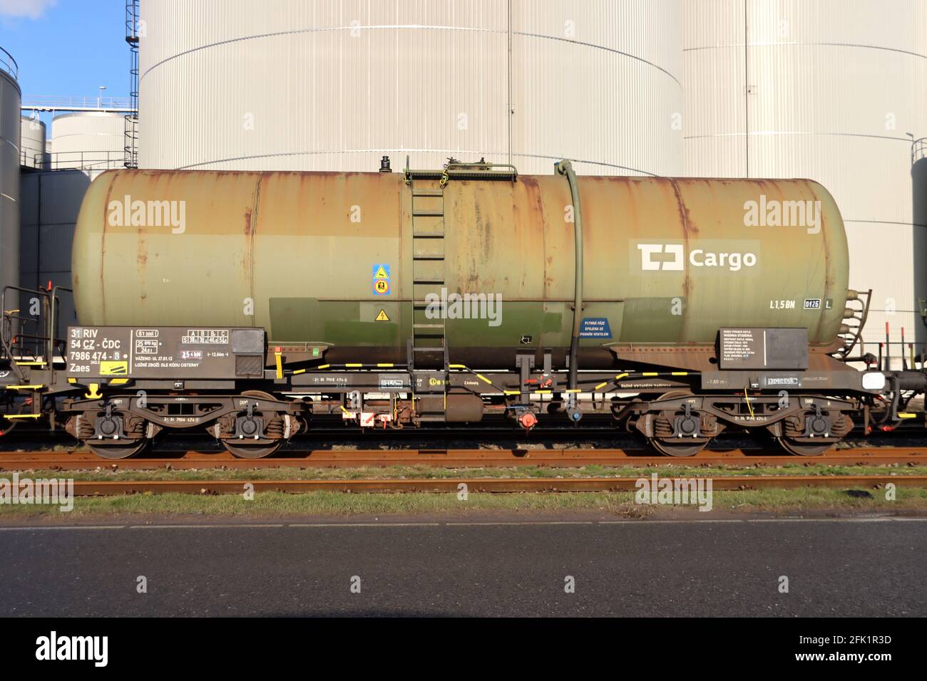 Oil tanks for storage in the botlek Harbor in the port of Rotterdam at ...