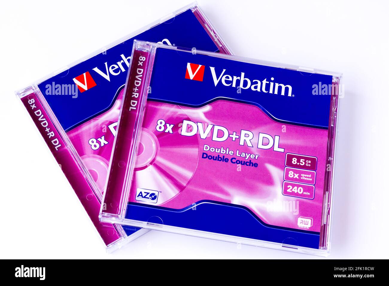 Two blank dvd disks in cases for recording Stock Photo - Alamy