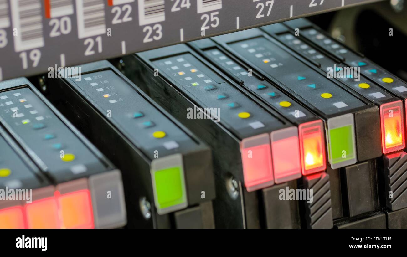Lighting status indicator signals on electric control panel of SMD ...