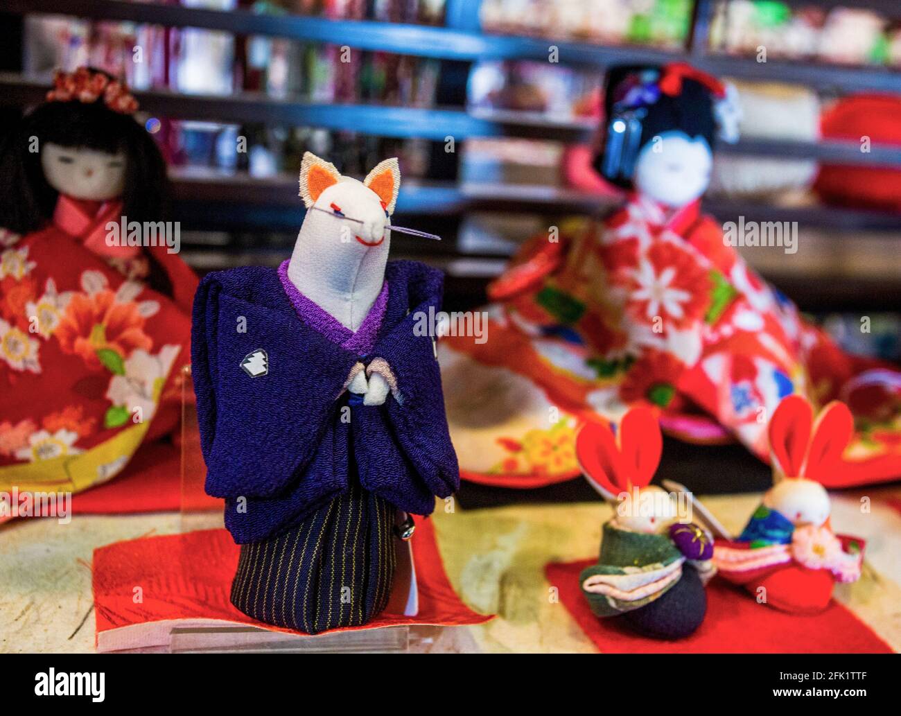 Fabric soft toy (rat or mouse) in kimono in toy sore in Asakusa ...