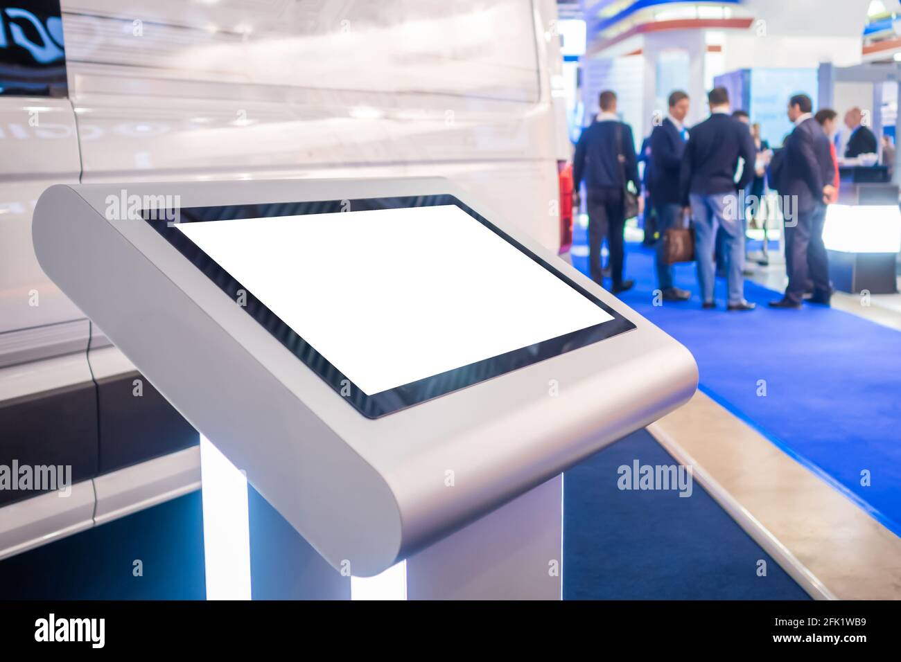 Electronic multimedia tablet kiosk with blank white display at ...