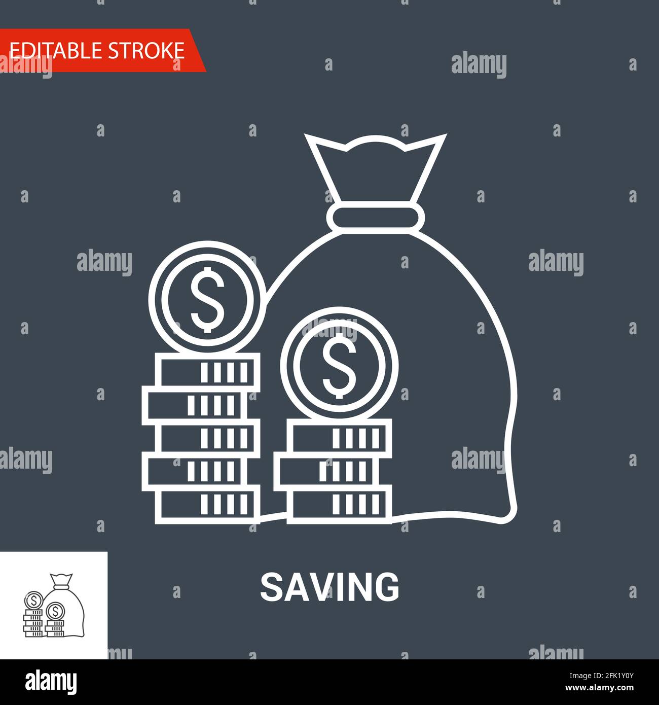 Saving Icon. Thin Line Vector Illustration Stock Vector Image & Art - Alamy