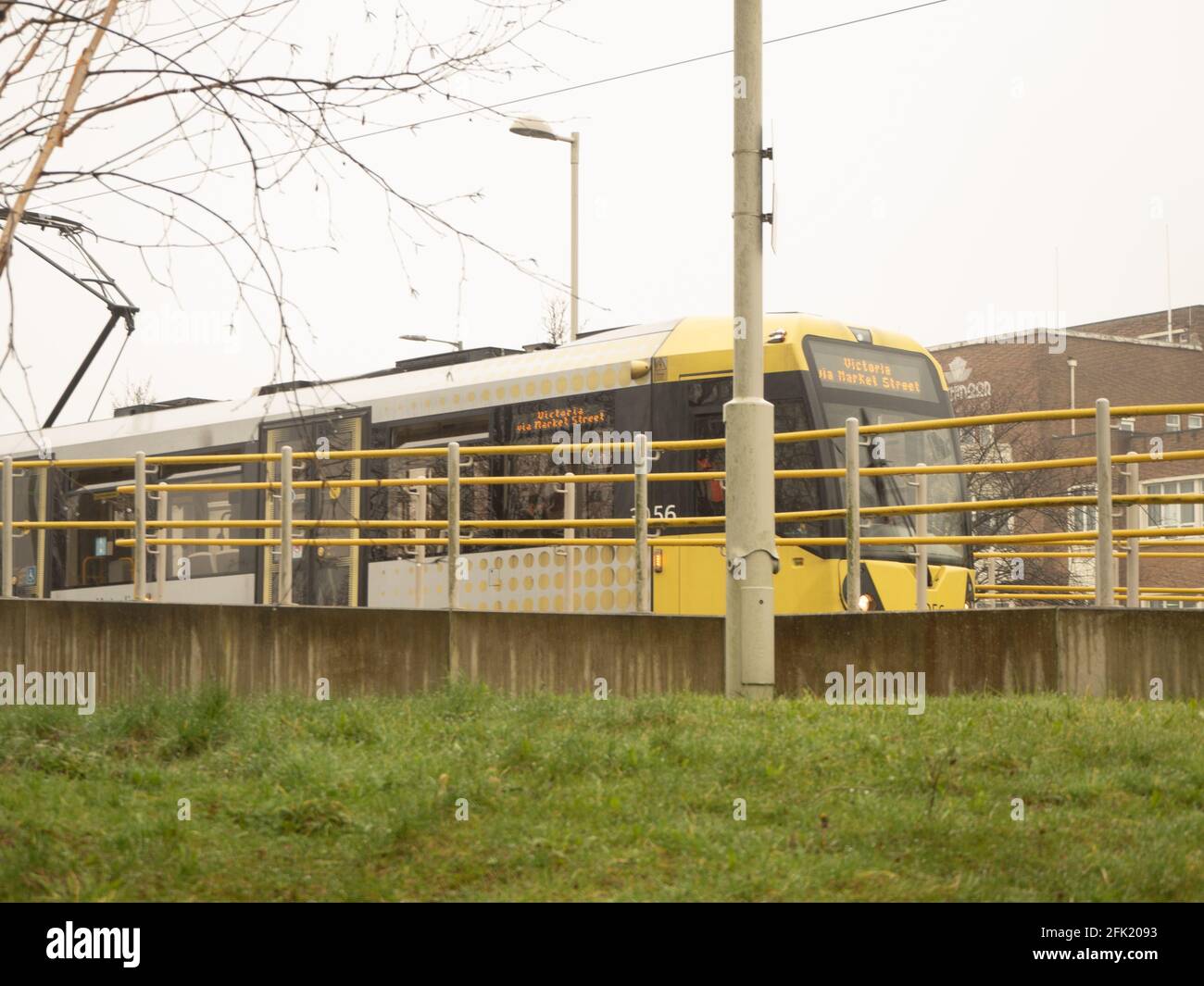 Metrolink tram on Baguley stop Manchester March 2021 Stock Photo - Alamy