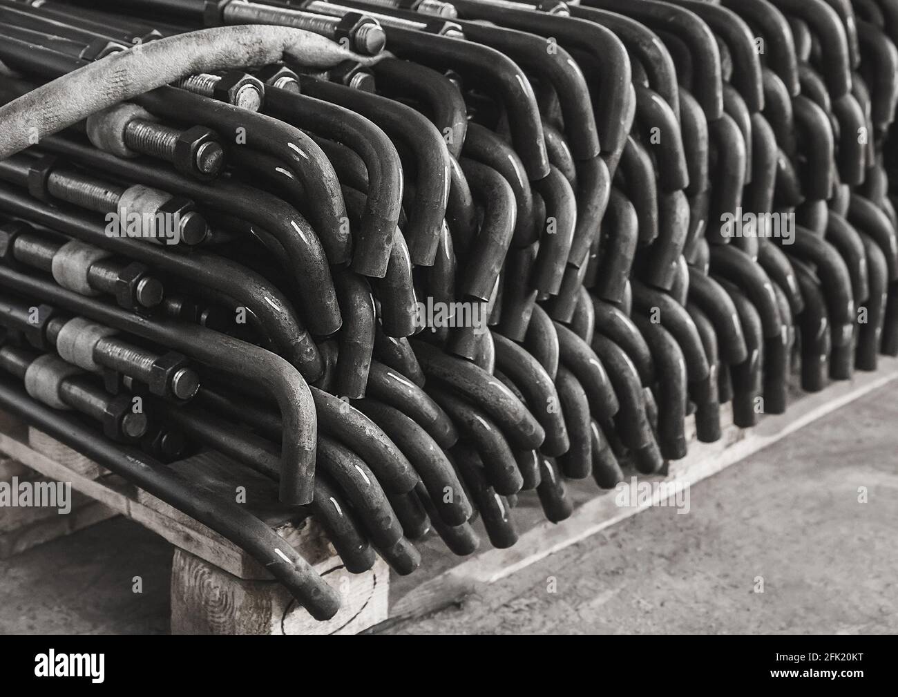 Metal anchor bolts for concrete structures, foundation on the ...