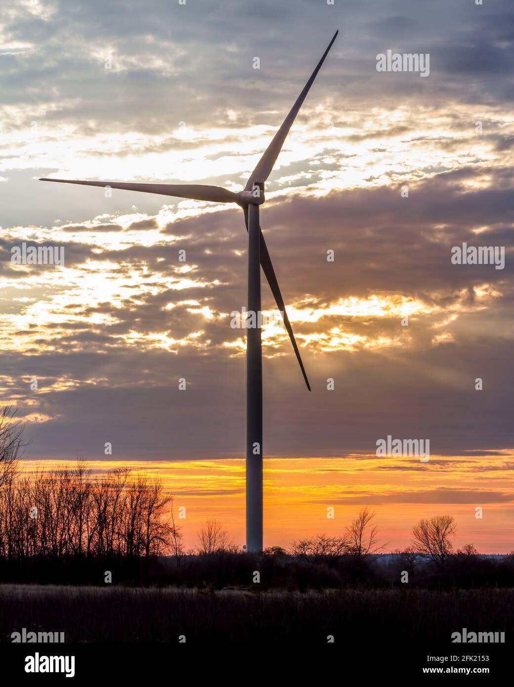 Wind turbine sunset pink hi-res stock photography and images - Alamy