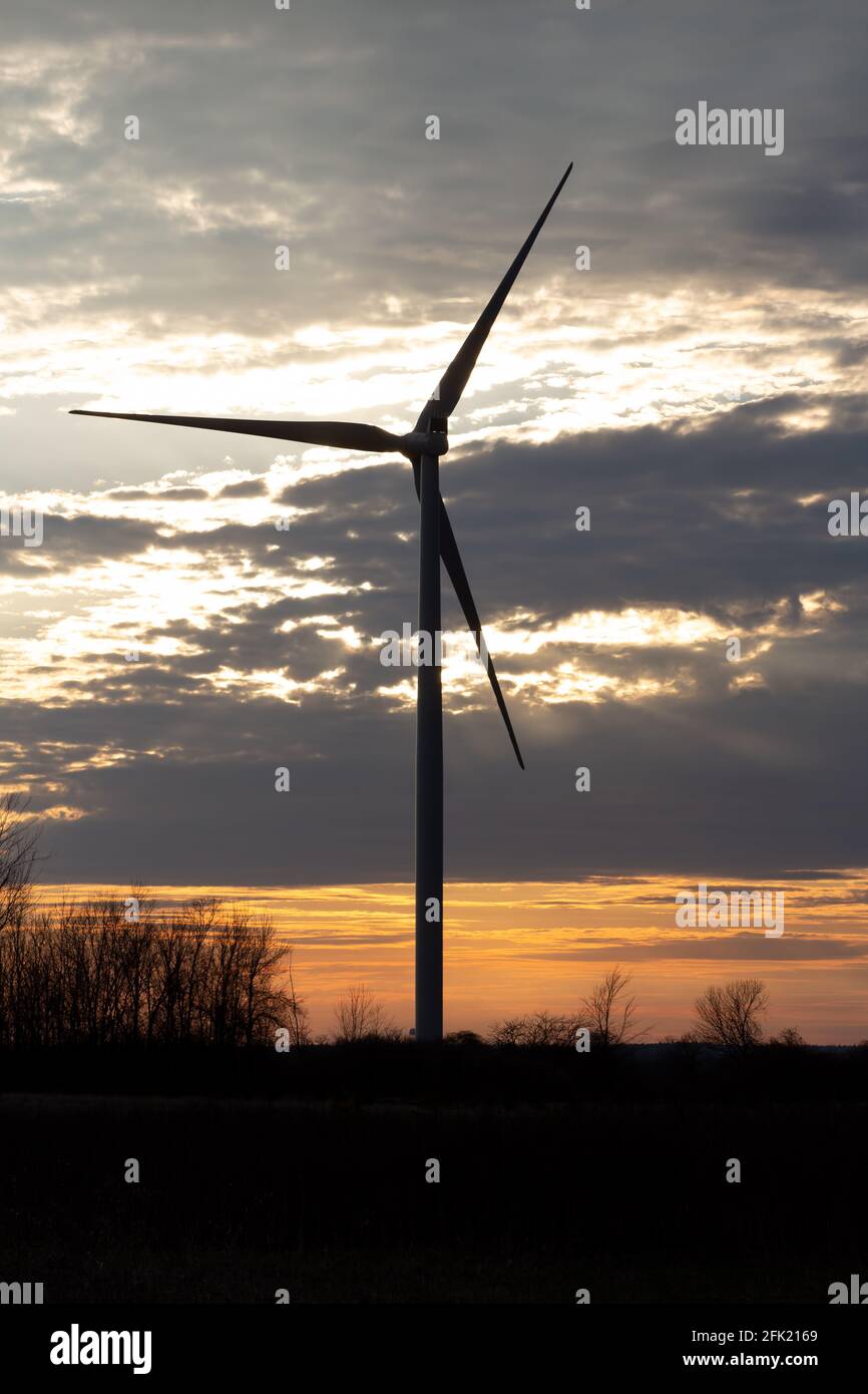 Wind farm turbine close sunset hi-res stock photography and images - Alamy