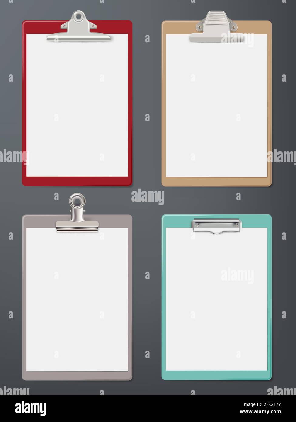 Clipboard realistic. Paper blank tablet office supplies sheet clipboard ...