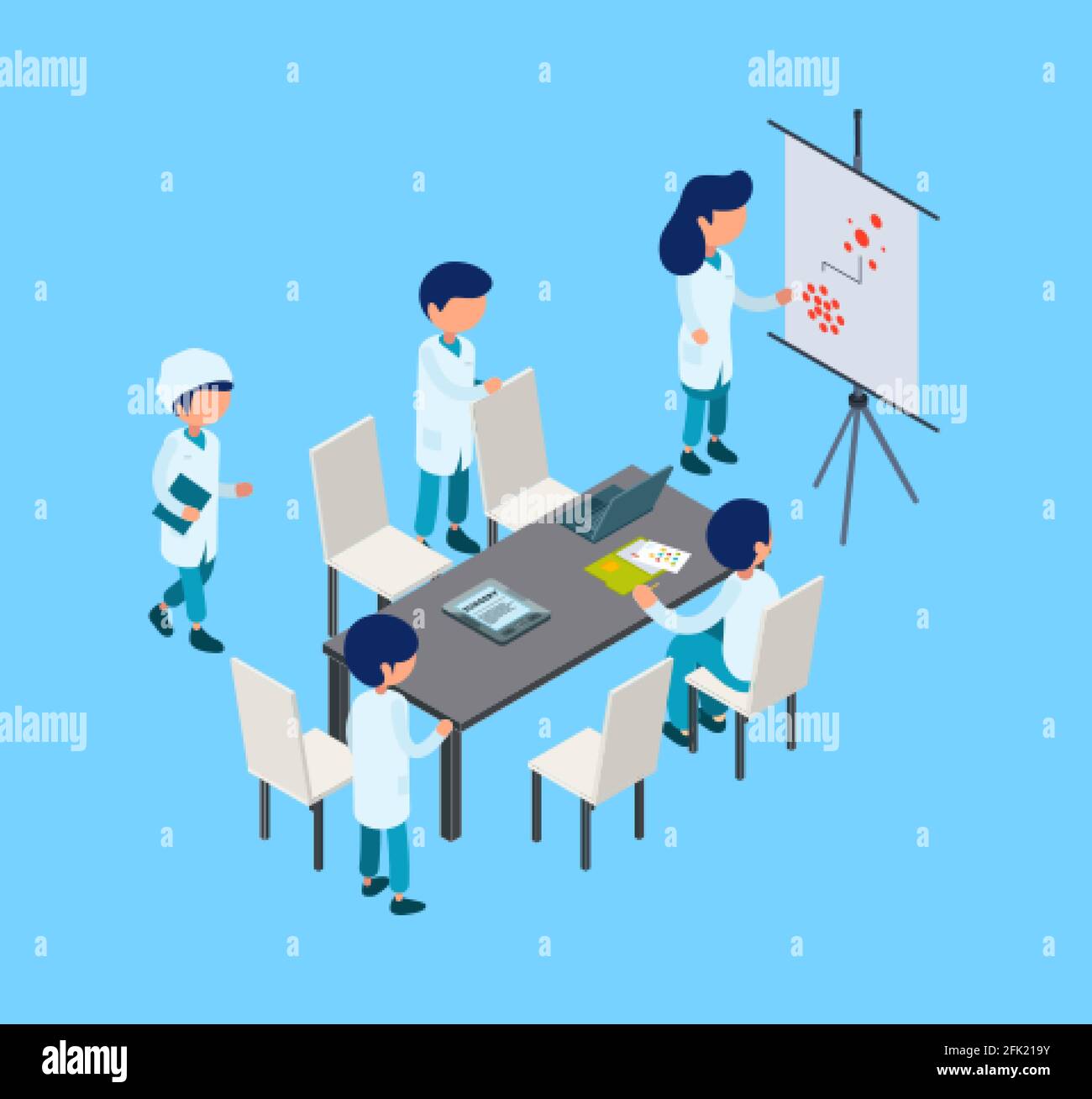 Medical conference. Isometric surgery team, medical training. Medicine ...