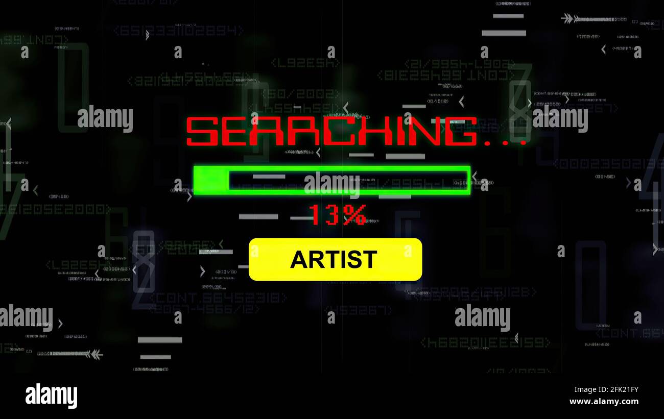 Searching for artist online progress bar Stock Photo - Alamy