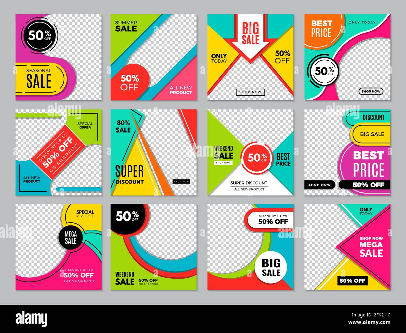 Social post template. Media fashion banners digital brochures marketing ...