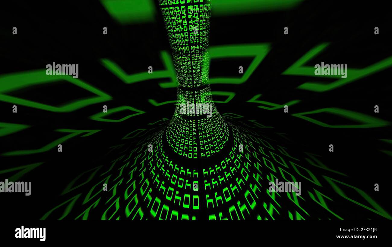 Driving through binary data tunnel Stock Photo - Alamy