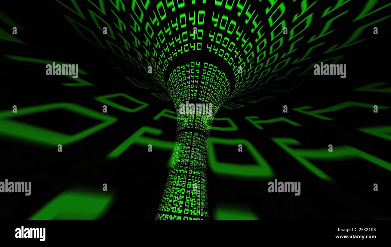 Driving through binary data tunnel Stock Photo - Alamy