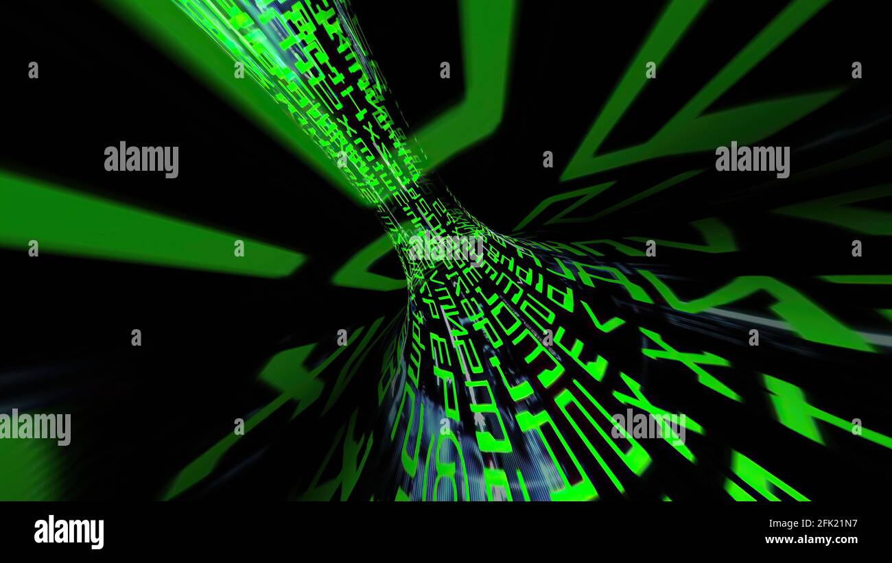 Driving through binary data tunnel Stock Photo - Alamy