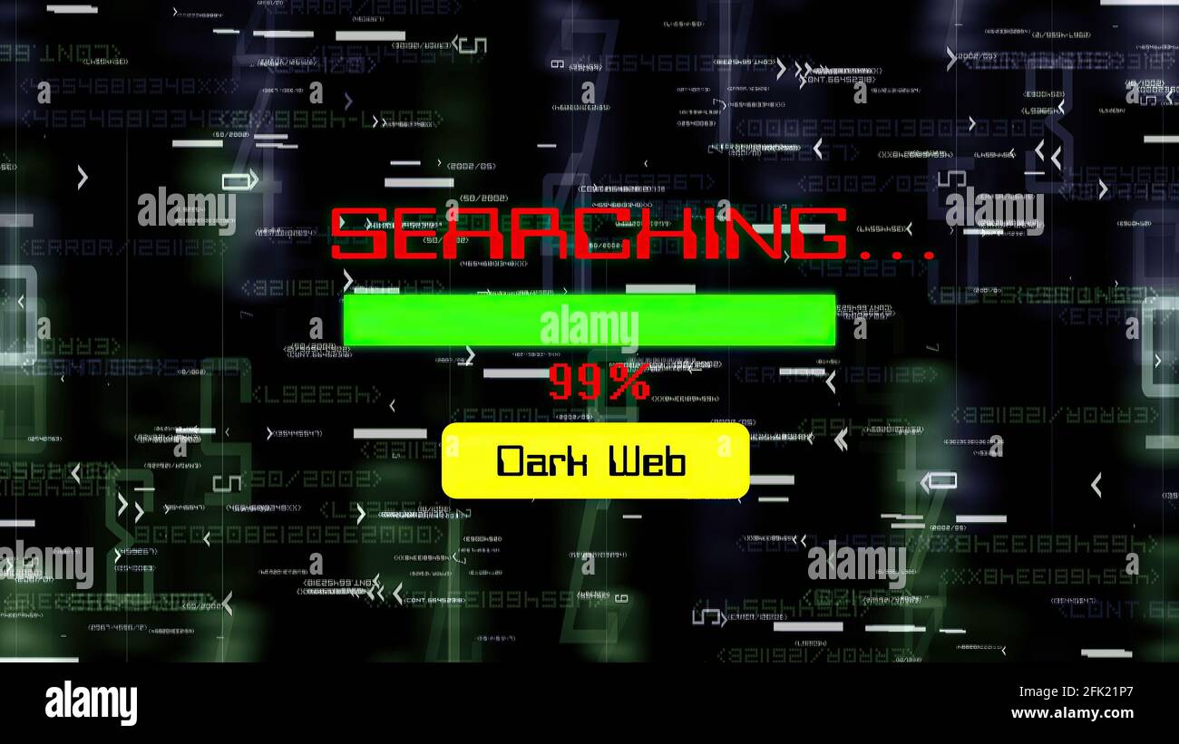 Searching on dark web progress bar Stock Photo - Alamy