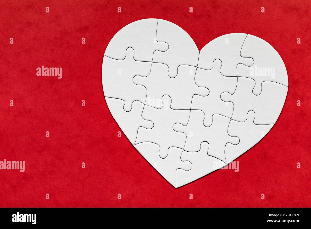 Heart object made of puzzle pieces. Make complete heart. Jigsaw puzzle ...