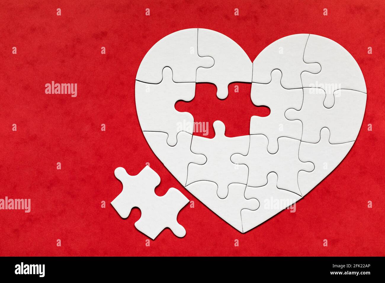 Heart object made of puzzle pieces. Make complete heart. Jigsaw puzzle ...