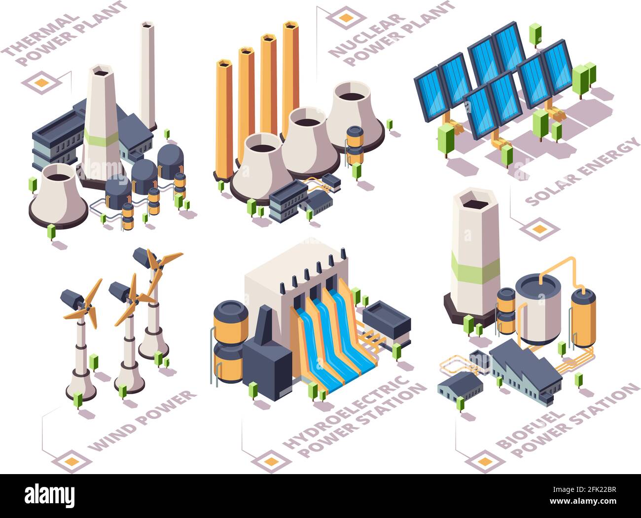 Energy systems. Powerful nature factories electric solar panels turbine ...
