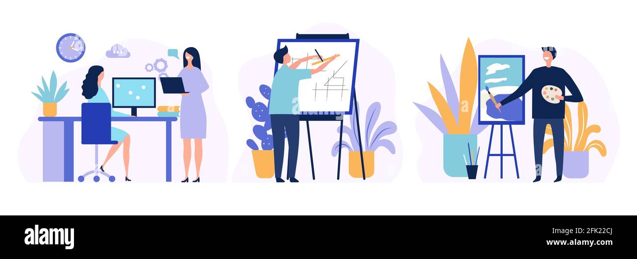 Visual art concept. Design projects, digital art, architecture, drawing ...