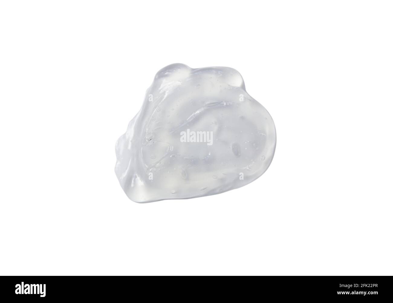 Swatch texture of white translucent cream with bubbles isolated on a ...