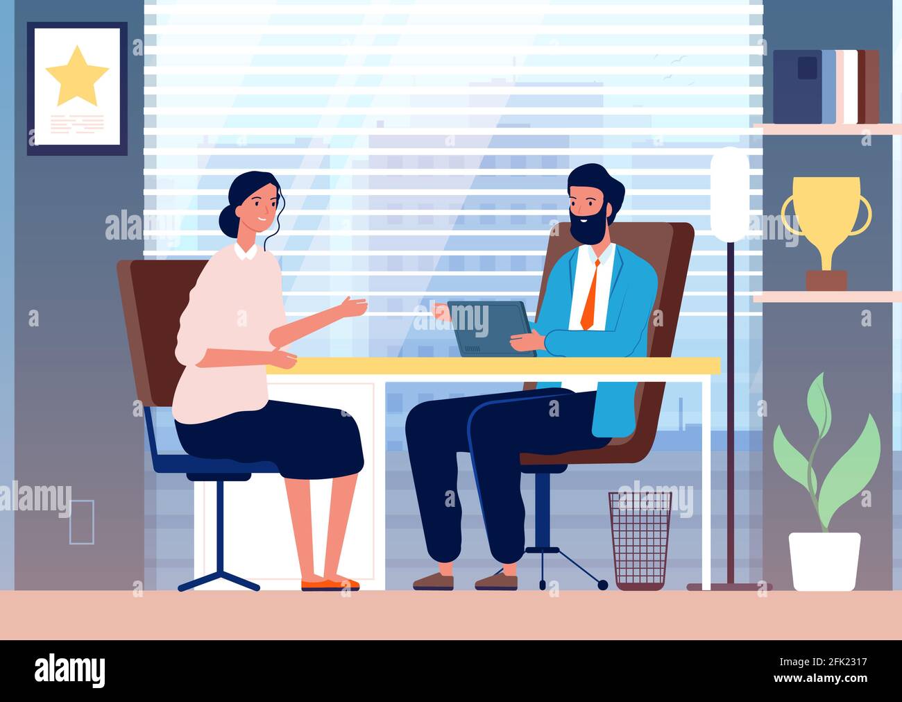 Cartoon office woman sitting hi-res stock photography and images - Alamy