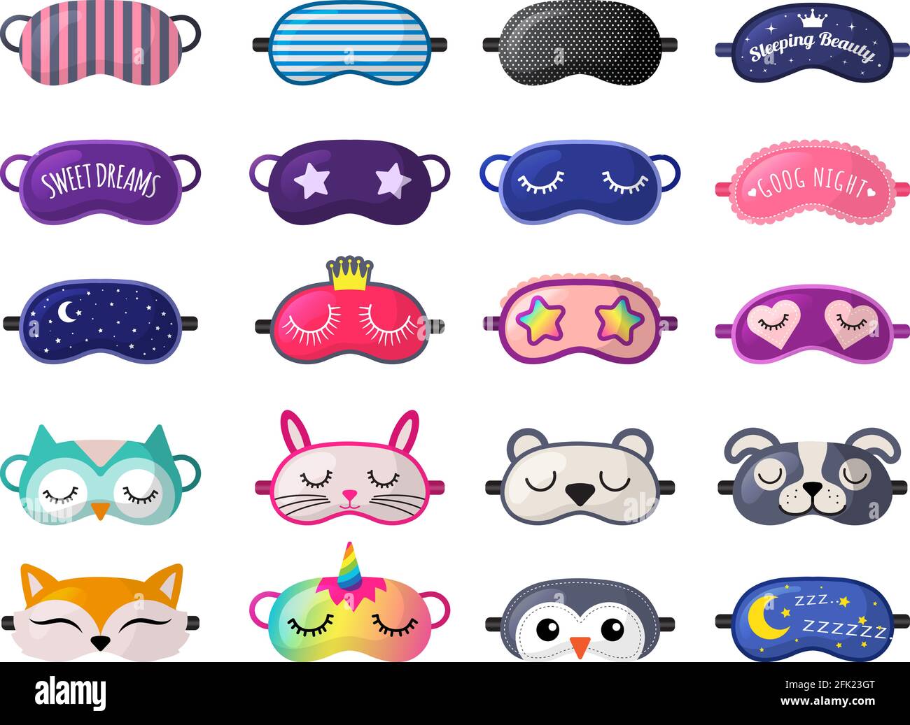 Sleeping mask. Funny clothes for sleepover rest relax night accessories ...