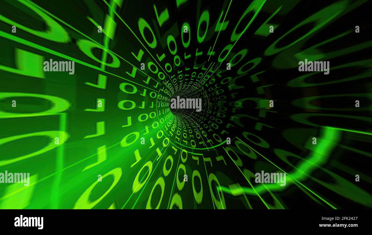 Driving through Binary Data Tunnel Stock Photo - Alamy