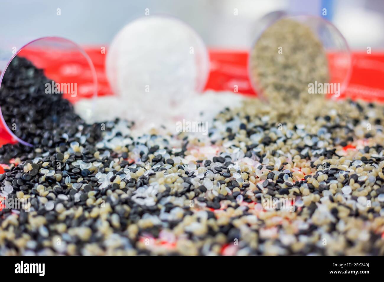 Plastic recycling - heap of secondary granules - close up Stock Photo ...